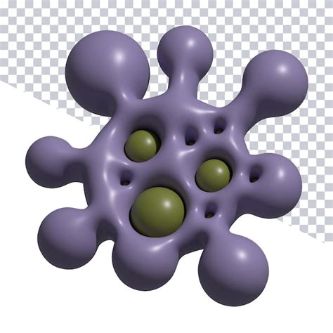 Premium Psd A Purple Object With Green Dots Is Next To A Purple Object