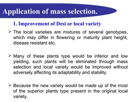 6 Mass Selection Ppt Gardening Home And Garden