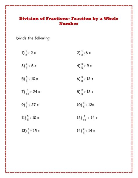 Modeling Fraction Division Worksheet