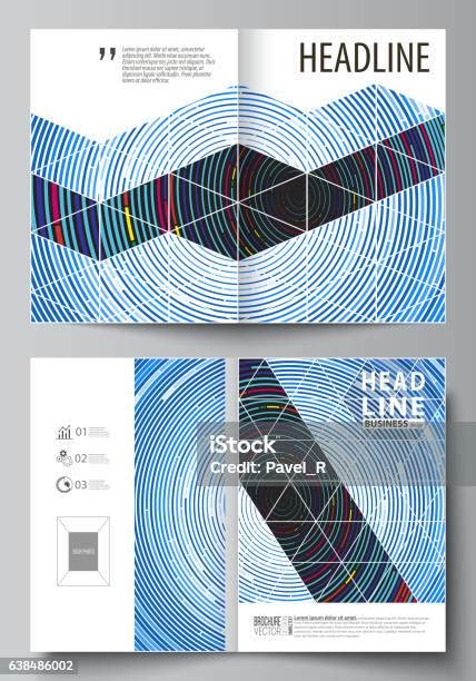 이중 접이식 브로셔 잡지 전단지 소책자 보고서용 비즈니스 템플릿 동심성에 대한 스톡 벡터 아트 및 기타 이미지 동심성 원형 디지털 생성 이미지 Istock