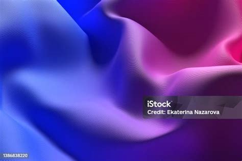 Реалистичная Драпированная Ткань С Текстурой Фуксии И Синим Фоном 3d Иллюстрация — стоковые