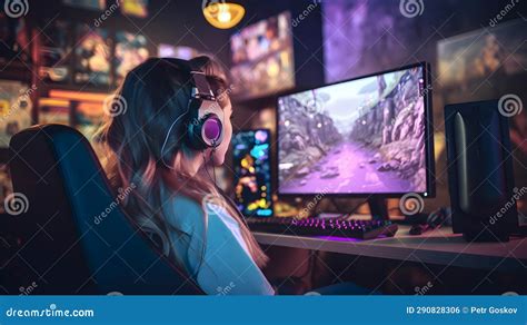 Professional Girl Gamer Stock Illustration Illustration Of Generated