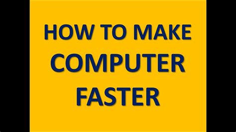 How To Make Computer Faster Hindiurdu Youtube