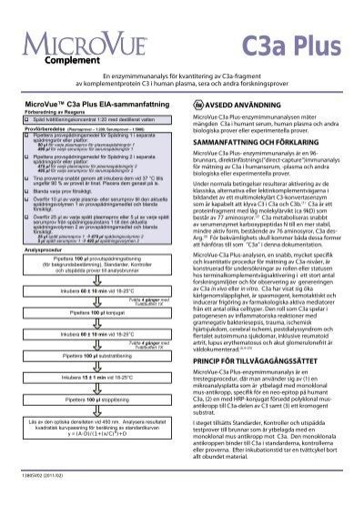 Microvue™ C3a Plus Eia Kit Swedish Quidel Corporation