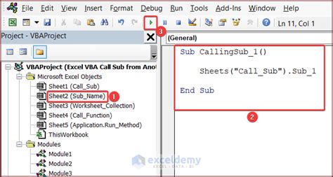 Excel Vba Call Sub From Another Sheet Exceldemy