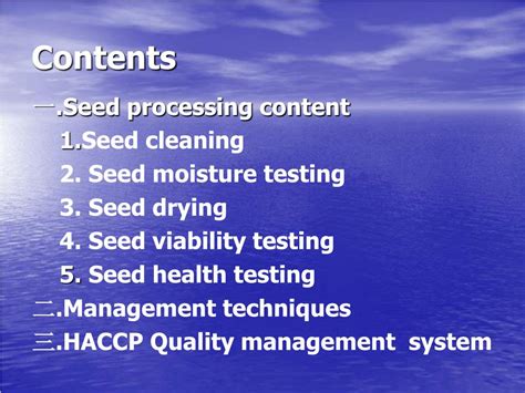 PPT SEED PROCESSING AND MANAGEMENT TECHNIQUES PowerPoint Presentation