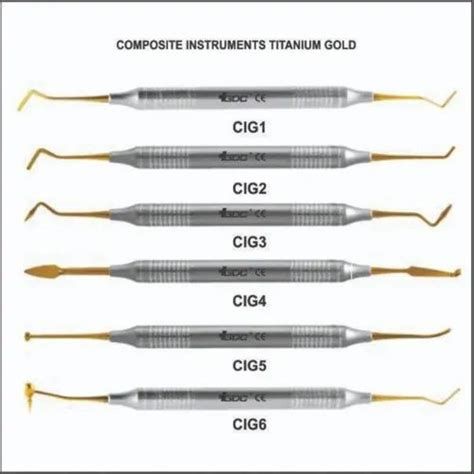 Metal Dental Instruments Gdc Composite Instrument Gold Titanium Set Of