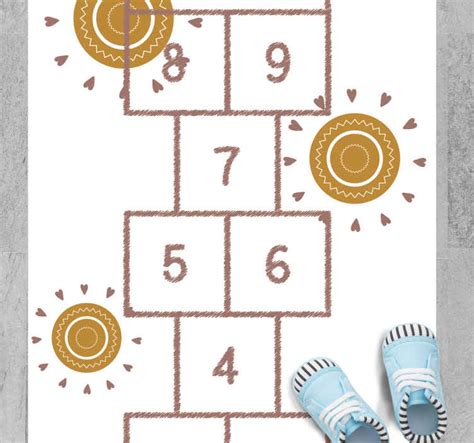 북유럽 돌 차기 놀이 어린이 비닐 카펫 Tenstickers