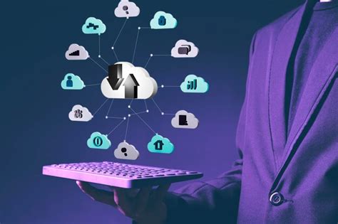 Premium Photo Man Holding Virtual Cloud Computing On Hand With Connection LineCloud Computing