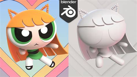 Make New Jeans Powerpuff Girls Cute Character 3d Model In Blender
