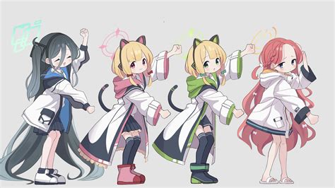 Aris Momoi Midori And Yuzu Blue Archive And 1 More Drawn By Ketsujuujikillerkejuki