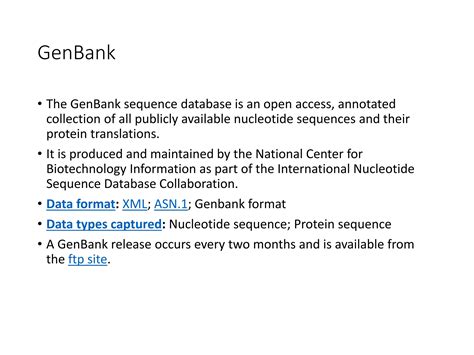 Primary Bioinformatics Database Pptx