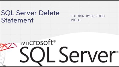 Sql Server Tutorial How To Remove Data From A Database Using The