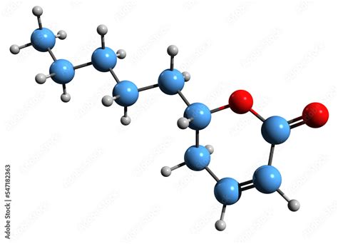 3d Image Of Massoia Lactone Skeletal Formula Molecular Chemical