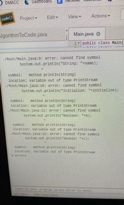 Solved ARoot Main Java 8 Error Cannot Find Symbol Chegg