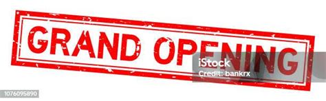 그런 지 레드 그랜드 오프닝 흰색 배경에 단어 광장 고무 인감 도장 개념에 대한 스톡 벡터 아트 및 기타 이미지 개념 고객