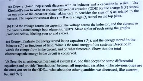 Solved A Draw A Closed Loop Circuit Diagram With An Inductor And A