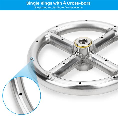 Stanbroil Natural Gas Fire Pit Stainless Steel Burner Ring Installation Kit 6 Inch