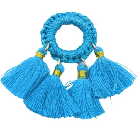 Tassel Ring 5 X 3cm Blue Bead Trimming And Craft Co