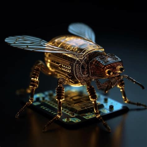 Premium Ai Image A Gold Bug With The Word On It On It