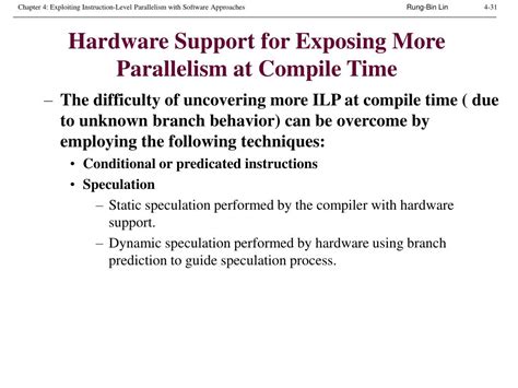 Ppt Chapter 4 Exploiting Instruction Level Parallelism With Software