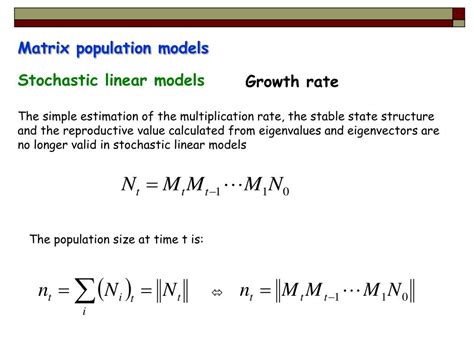 ppt demographic matrix models for structured populations powerpoint