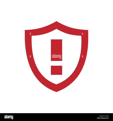 Red Warning Shield Icon On A White Background Stock Vector Image And Art