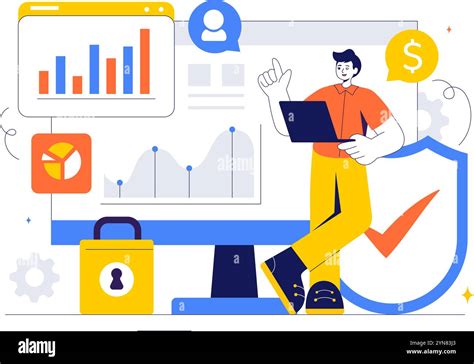 Cyber Threat Analysis Vector Illustration Featuring Vulnerability Management And Information