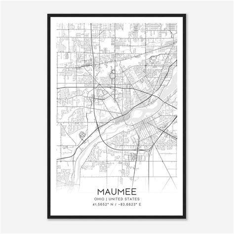 Maumee Ohio Map Poster Modern Home Decor Wall Art Print Custom Maps