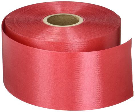 Red Embossed Poly Satin Ribbon 2 34 X 100 Yards
