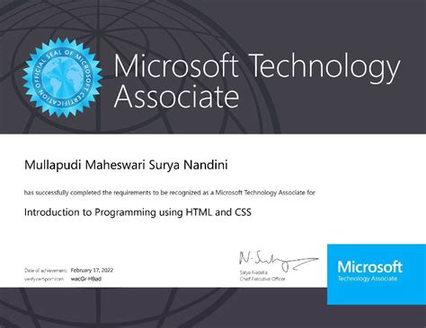 Maheswari Surya Nandini Mullapudi On Linkedin Microsoft Htmlcss