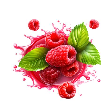 Raspberries With Water Splash 26791316 Png