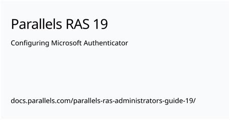 Configuring Microsoft Authenticator Parallels Ras 19