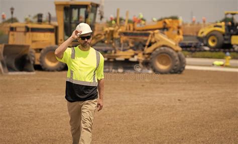 Construction Inspector Man Copy Space Construction Inspector Man At