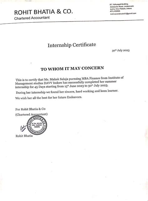 Mahak Saluja On Linkedin Internshipcompletion Learningexperience