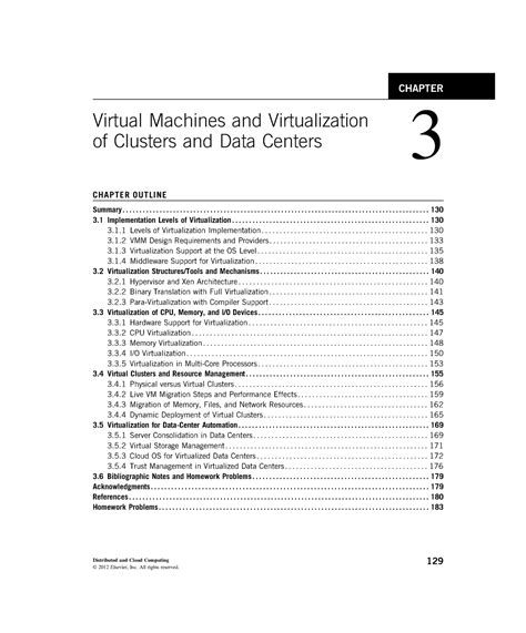 Chapter 3 Cloud Computing CHAPTER Virtual Machines And Virtualization Of Clusters And Data