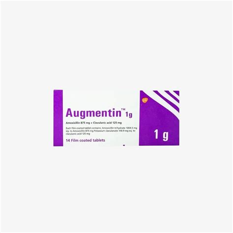 Augmentin 1 G 14 Tablets Rosheta Uae