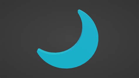 3d Model Blue Crescent Moon Turbosquid 2188466