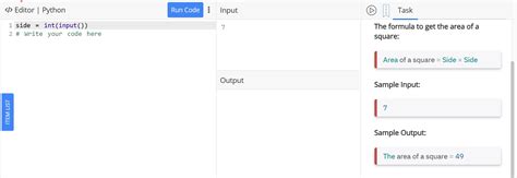 Solved Editor ﻿python1 ﻿side ∫﻿﻿input2 ﻿ Write Your