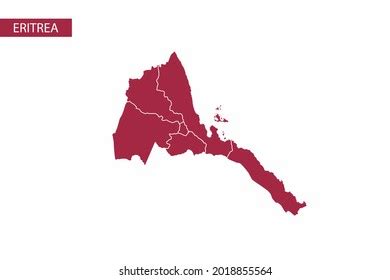 Eritrea Political Map Administrative Divisions Regions Stock Vector