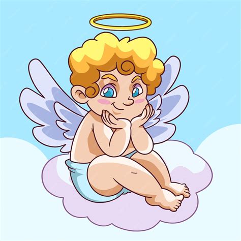 Free Vector Hand Drawn Cute Cartoon Angel Illustration
