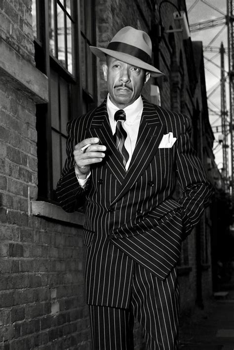 Old Hollywood Male Fashion Retro Glamour Male 1930s Mobster Fashion Black Pinstripe Suit