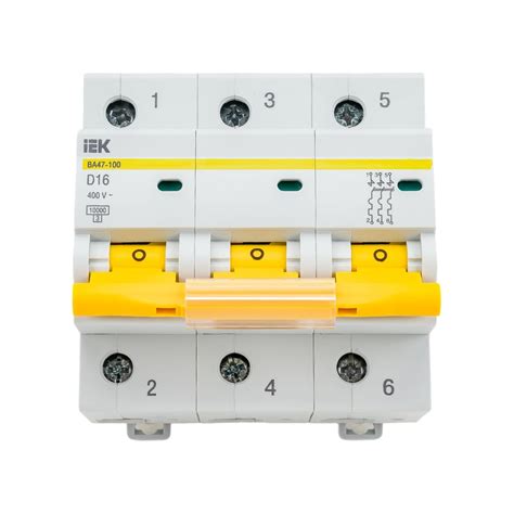 Автоматический выключатель IEK ВА47-100, 3Р, 16А, 10кА, характеристика ...