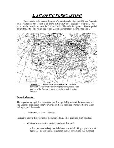 Features Of A Synoptic Chart Synoptic Chart Symbols Weather