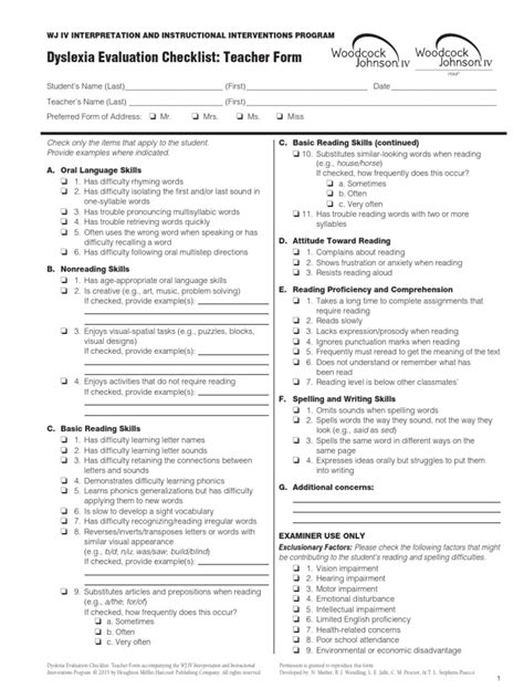 Woodcock Johnson Dyslexia Literacy Teachee Pdf