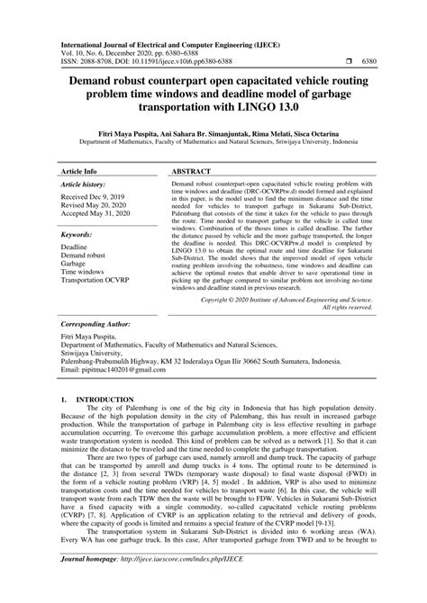 pdf demand robust counterpart open capacitated vehicle routing