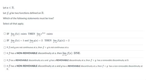 Solved Let AR Let F G Be Two Functions Defined On R Which Chegg
