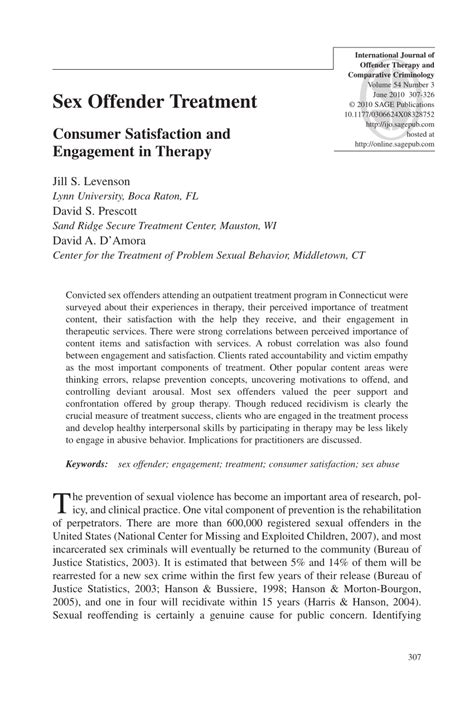 Pdf Sex Offender Treatment