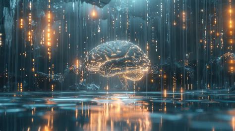 Glowing Brain With Neural Signals Representing Thought And Creativity Stock Image Image Of