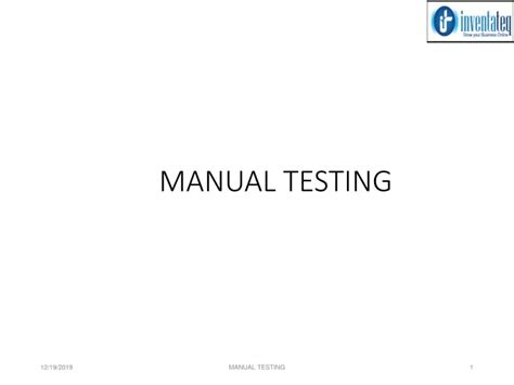 Ppt Manual Testing Powerpoint Presentation Free Download Id9091388